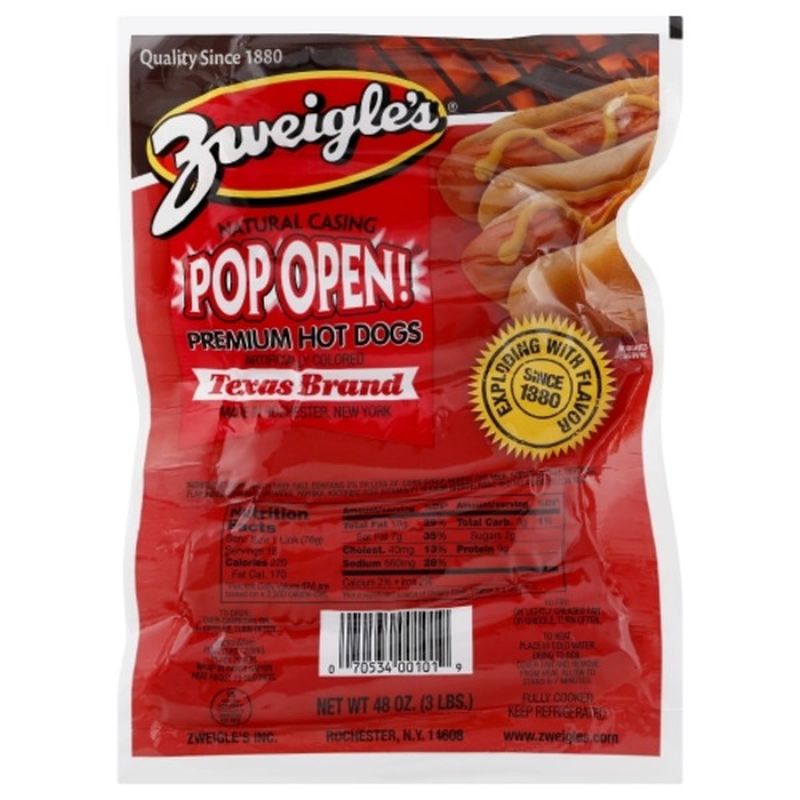 Zweigles Hot Dogs, Texas Brand (48 oz) - Instacart