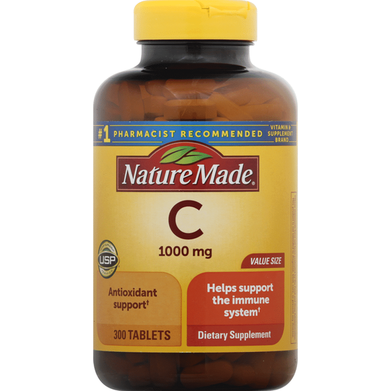Nature Made Vitamin C 1000 mg Tablets Value Size (300 ct) - Instacart