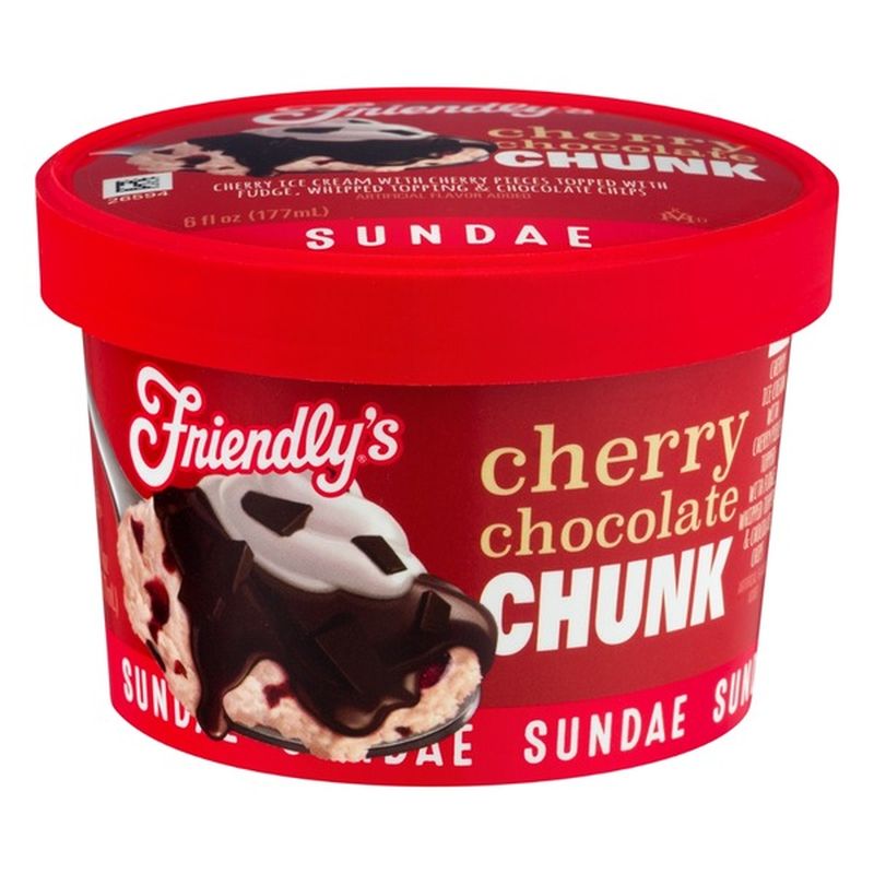 Friendly's Cherry Chocolate Chunk Sundae Ice Cream (6 fl oz) - Instacart