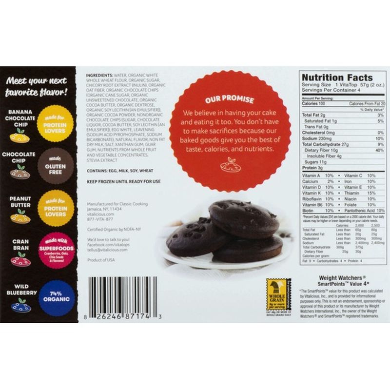 Vitalicious Muffin Tops Deep Chocolate (2 oz) - Instacart