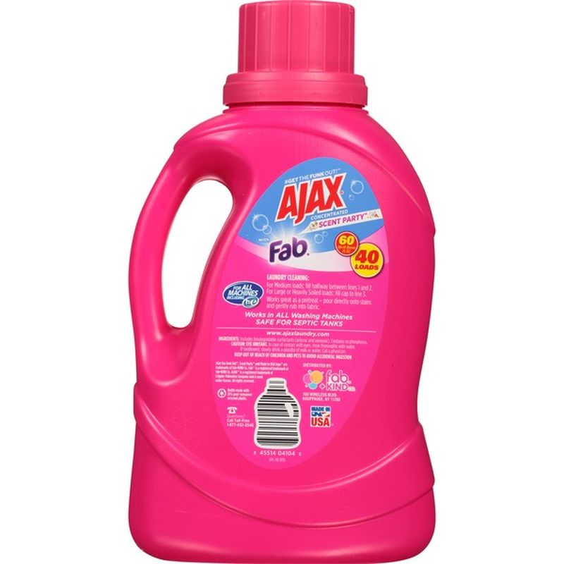 Ajax Concentrated Scent Party with Fab Raspberry Rose Laundry Detergent ...