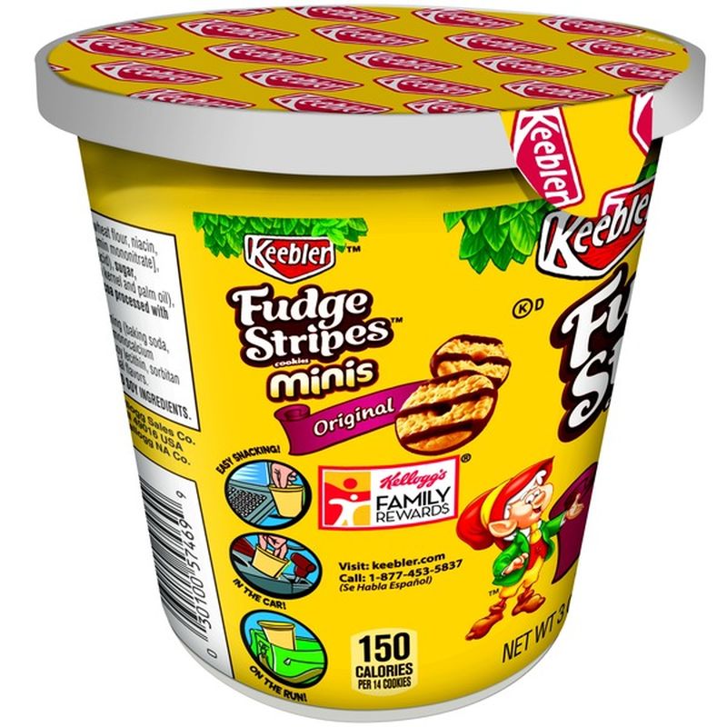Keebler Fudge Stripes Cookies Minis in a Cup Original (3 oz) - Instacart