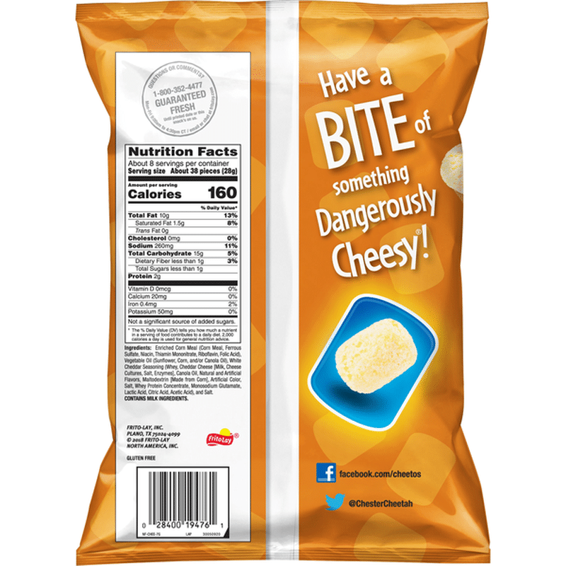 Cheetos White Cheddar Cheese Flavored Snacks (7.5 oz) - Instacart