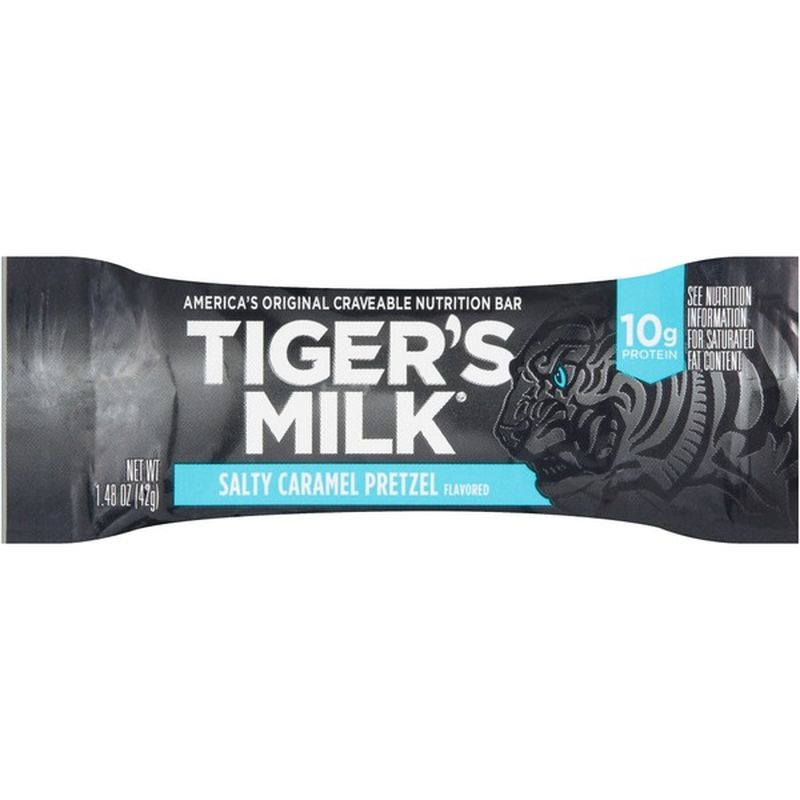 Tiger's Milk® Salty Caramel Pretzel Flavored Protein Nutrition Bar (42 ...