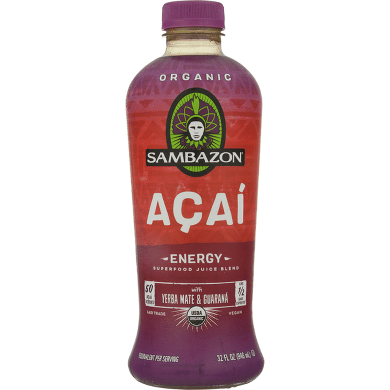 Sambazon Superfood Juice Blend, Organic, Acai, Energy (32 fl oz ...