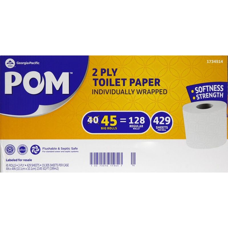 Pom Toilet Paper, 2-Ply (45 each) - Instacart