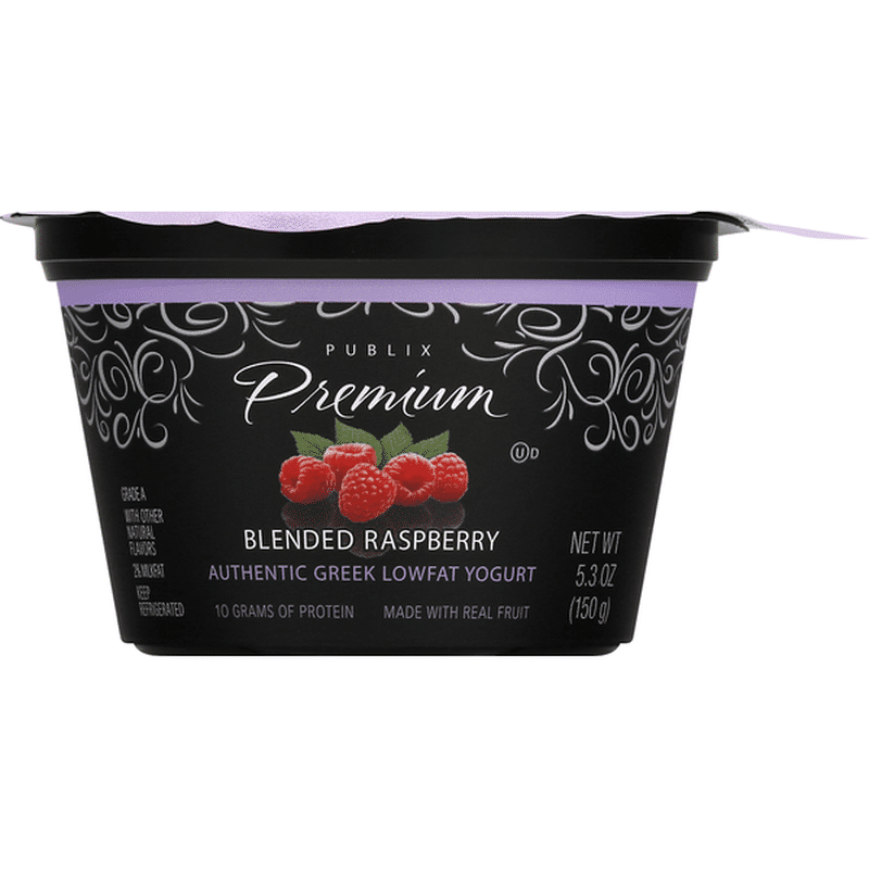 Publix Premium Yogurt, Lowfat, Authentic Greek, Blended Raspberry (5.3 ...