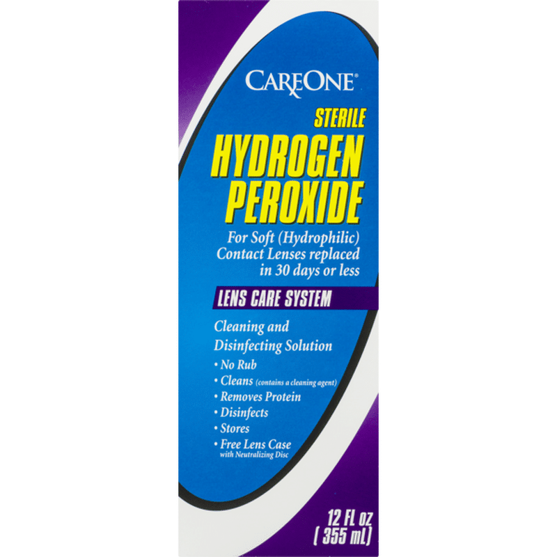 CareOne Hydrogen Peroxide Cleaning % Disinfecting Lens Care (12 oz ...