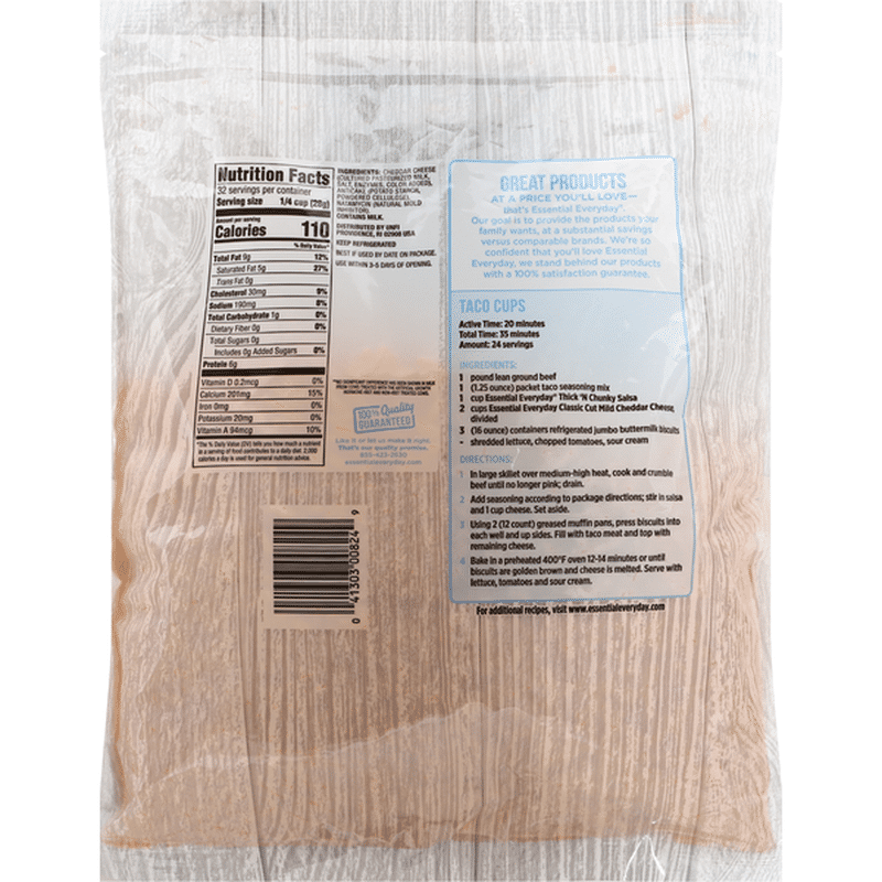 Essential Everyday Cheese, Mild Cheddar, Classic Cut (32 oz) - Instacart