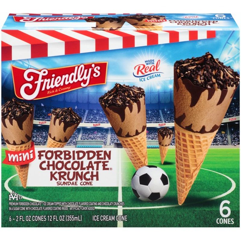 Friendly's Mini Forbidden Chocolate Krunch Sundae Cone Ice Cream Cones ...