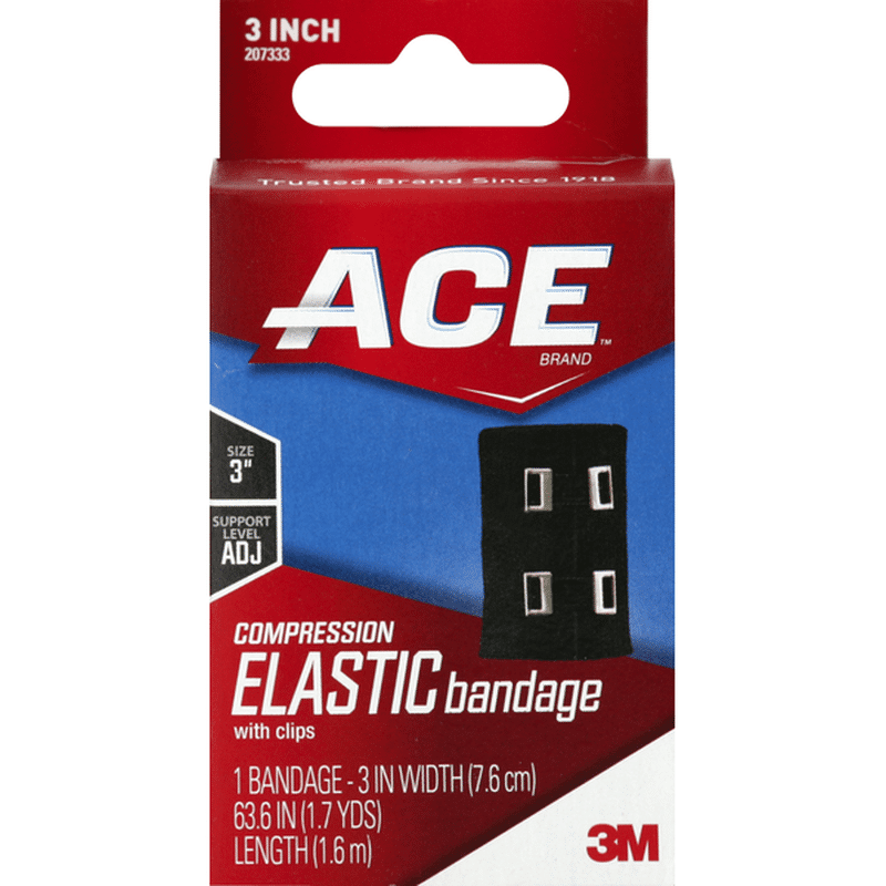 Ace Elastic Bandage, Compression, 3 Inch, with Clips (1 each) - Instacart