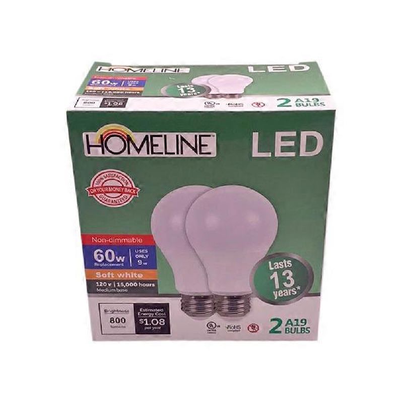 Homeline 60 W Replacement Soft White Led A19 Bulbs (2 ct) - Instacart