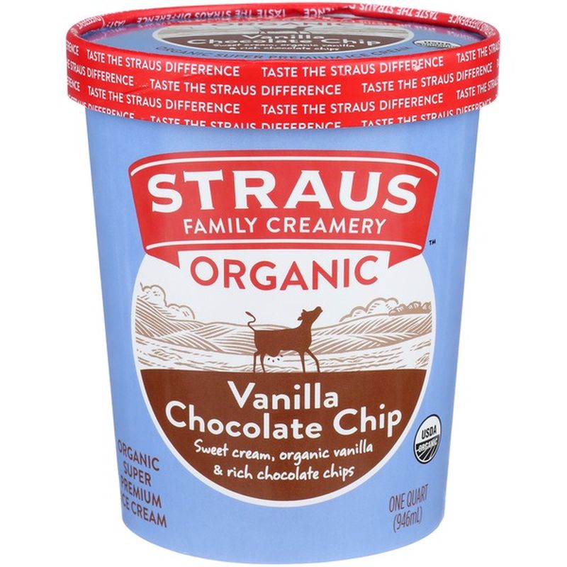 Straus Family Creamery Organic Vanilla Chocolate Chip Ice Cream (1 qt ...