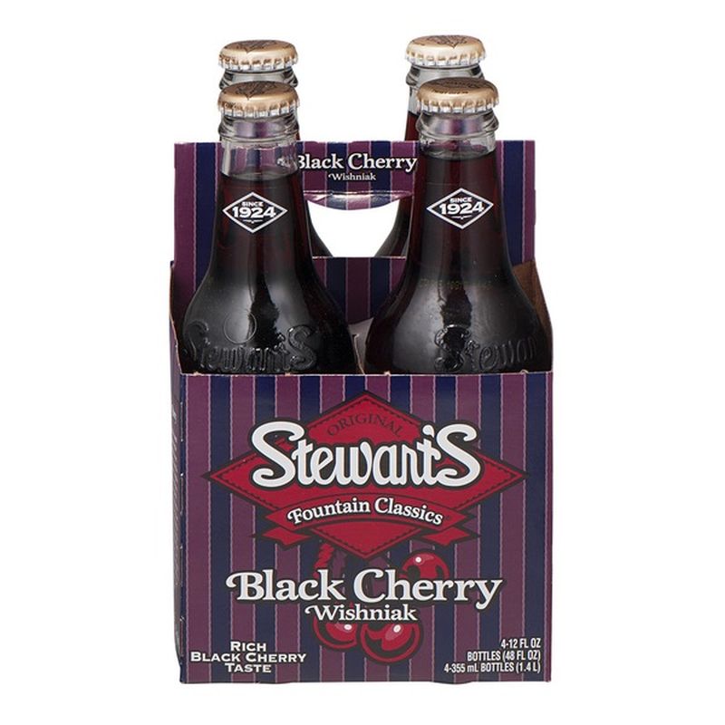 Stewarts Soda, Black Cherry Wishniak (4 each) - Instacart