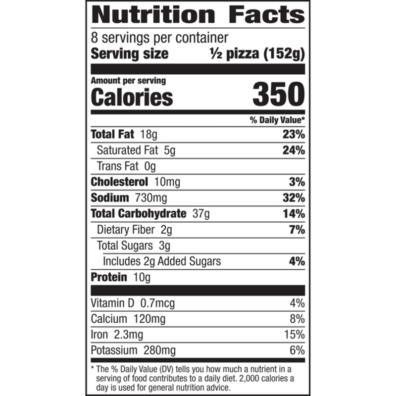 Totino S Pizza Nutrition Facts
