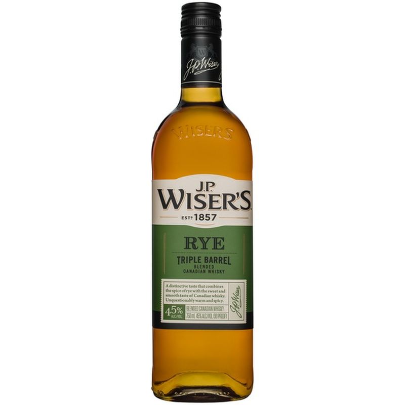 J.P. Wiser's Rye Triple Barrel Blended Canadian Whisky (750 ml) - Instacart