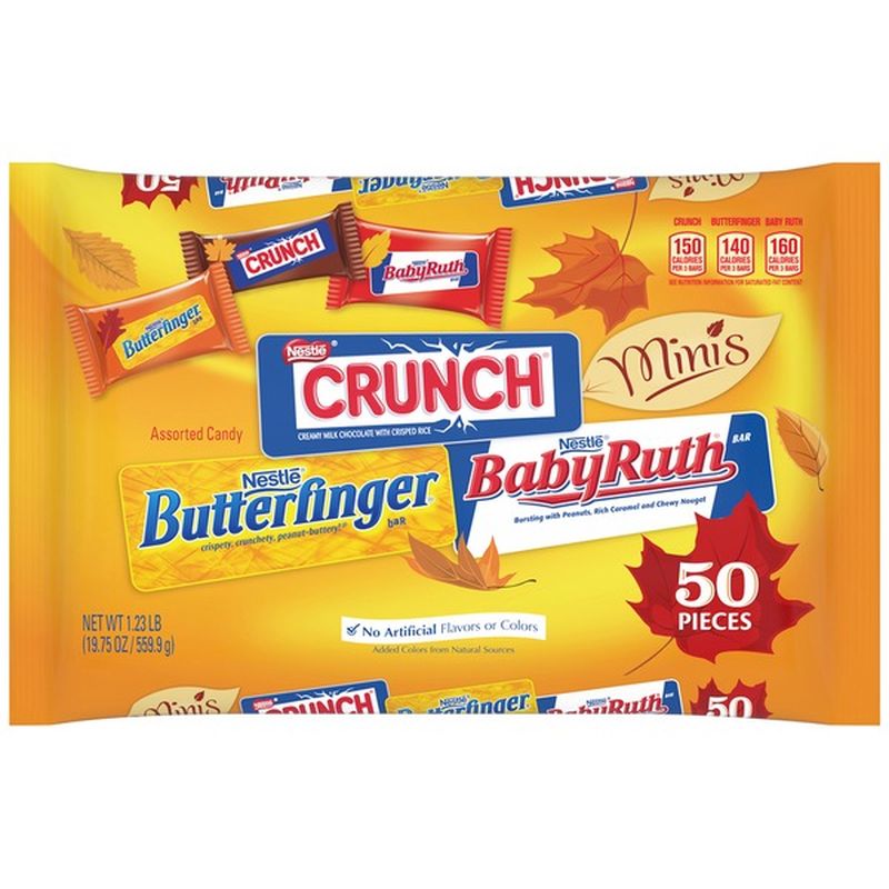 Nestle Butterfinger, Nestle Crunch, and Baby Ruth mini bars Chocolatey ...