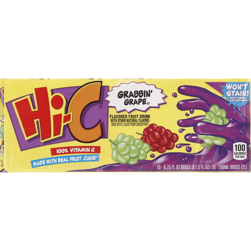 Hi-C Fruit Drink, Grabbin' Grape (10 each) - Instacart