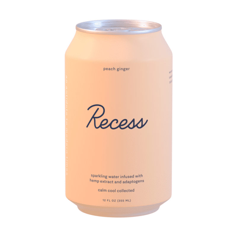 Recess peach ginger calming hemp extract & adaptogen infused sparkling ...