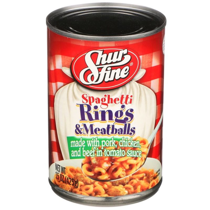 Shurfine Spaghetti Rings & Meatballs Made With Pork, Chicken & Beef In ...
