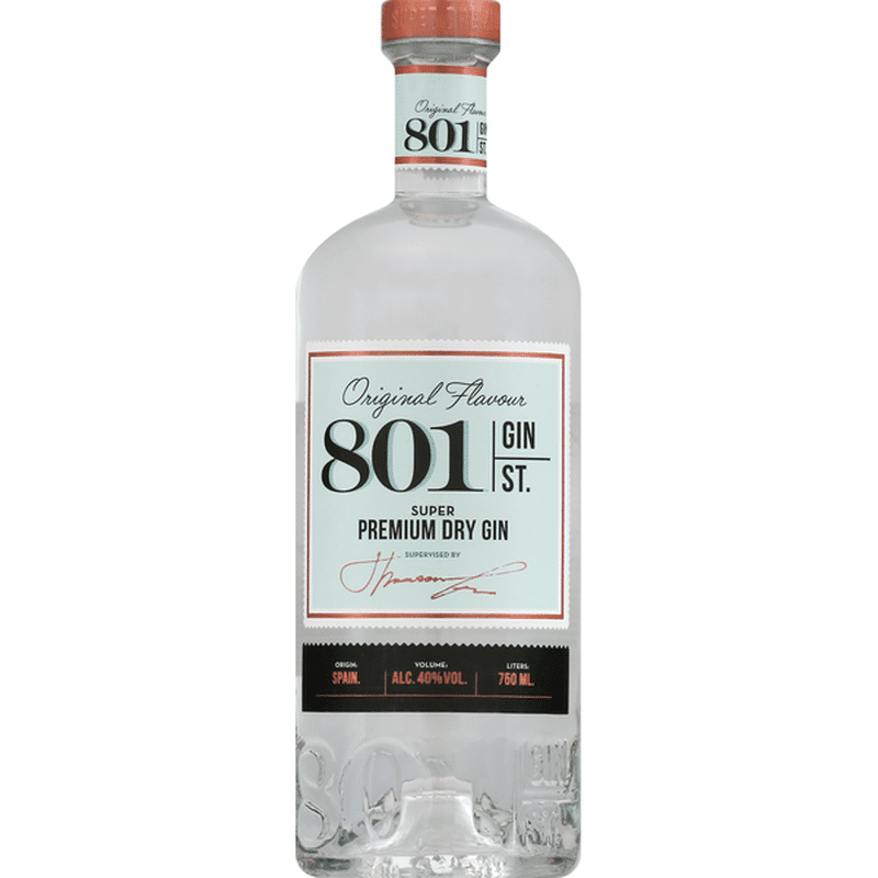 801 Gin St Gin, Premium Dry, Super (750 ml) - Instacart