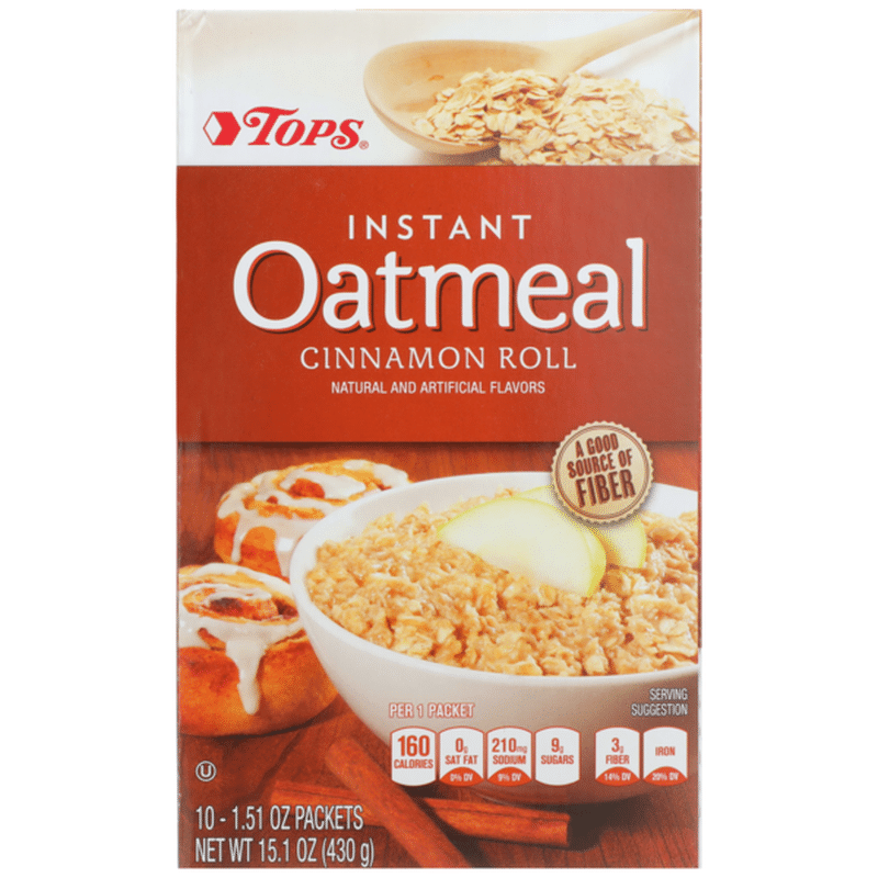 Tops Cinnamon Roll Instant Oatmeal (15.1 oz) - Instacart