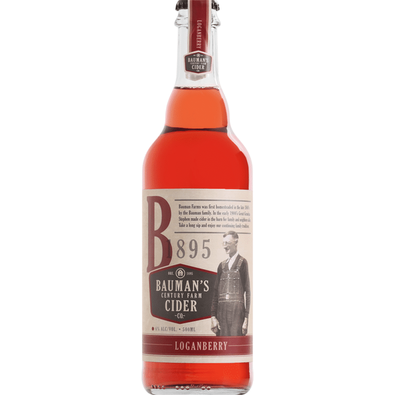 Bauman's Cider Beer, Loganberry (500 ml) - Instacart