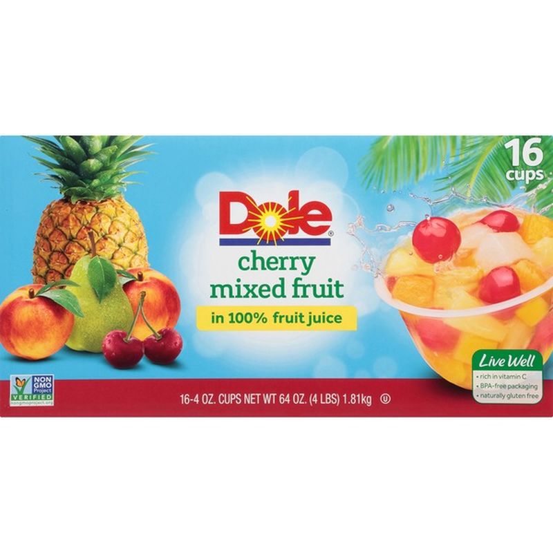 Dole Cherry Mixed Fruit, Fruit Juice Fruit Cups (4 oz) - Instacart