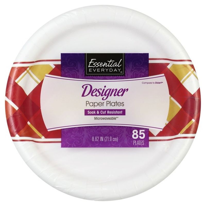Essential Everyday Paper Plates, Designer, 8.62 Inch (85 each) - Instacart