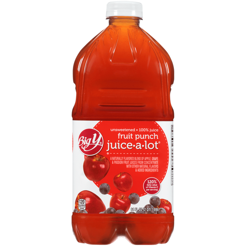 Big Y Juice-A-Lot, Unsweetened 100% Fruit Punch Juice Blend Of Apple ...