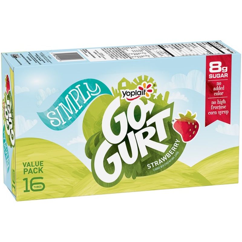 Yoplait Simply...Go-Gurt Strawberry Portable Low Fat Yogurt (2 oz ...