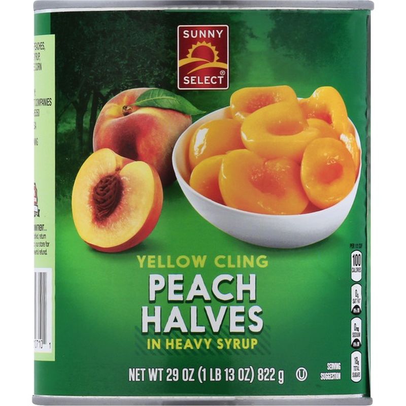Sunny Select Peach Halves in Heavy Syrup, Yellow Cling (29 oz) - Instacart