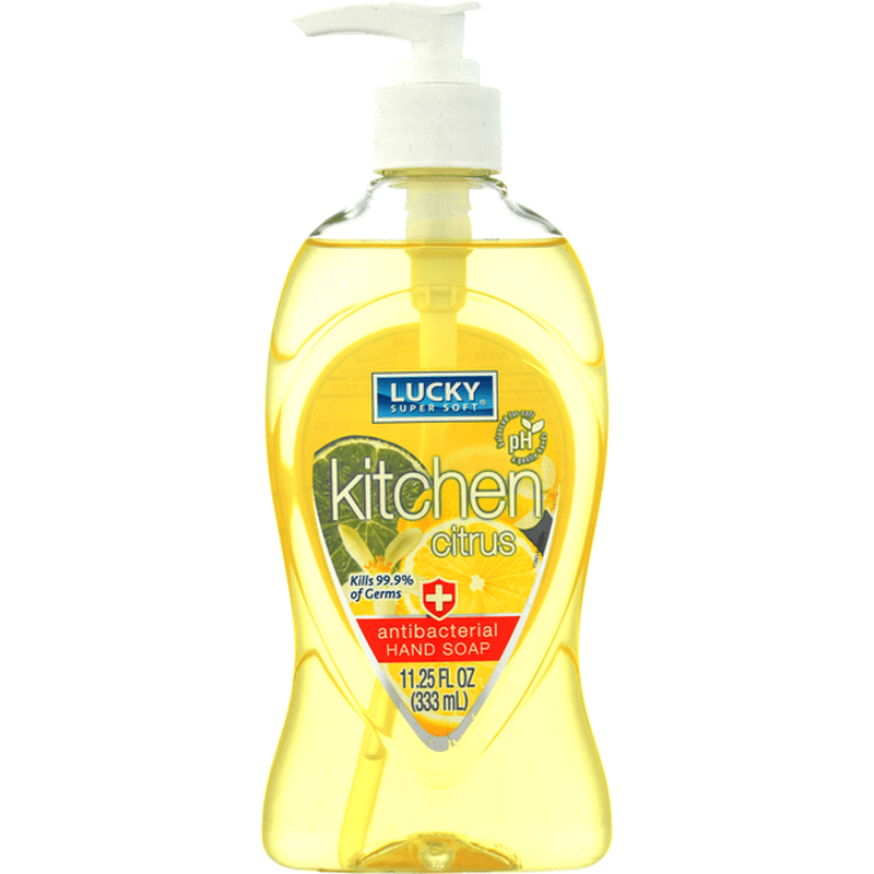 Lucky Super Soft Hand Soap, Kitchen Citrus, Antibacterial (11.25 oz ...