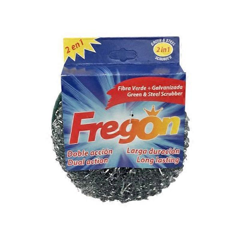 Fregon 2-in-1 Green and Galvanized Steel Scrubber (12 ct) - Instacart