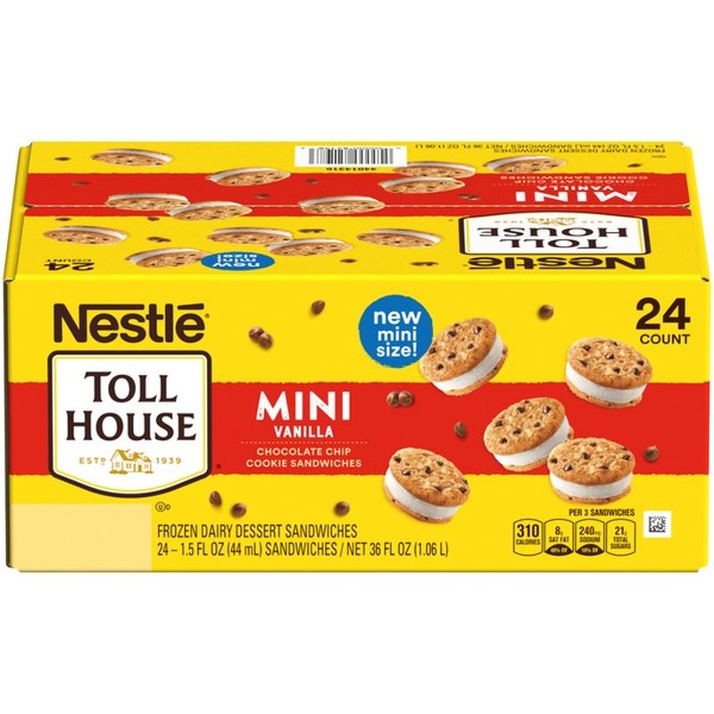 Nestle Mini Vanilla Chocolate Chip Cookie Sandwiches (1.5 fl oz ...