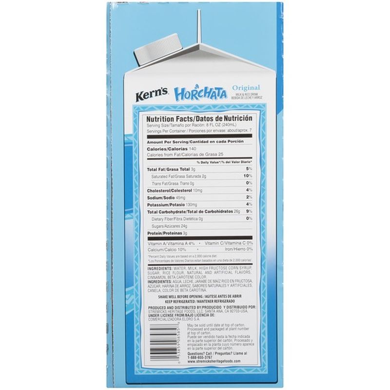 Kern's Original Horchata Milk & Rice Drink (177 fl oz) Delivery or ...