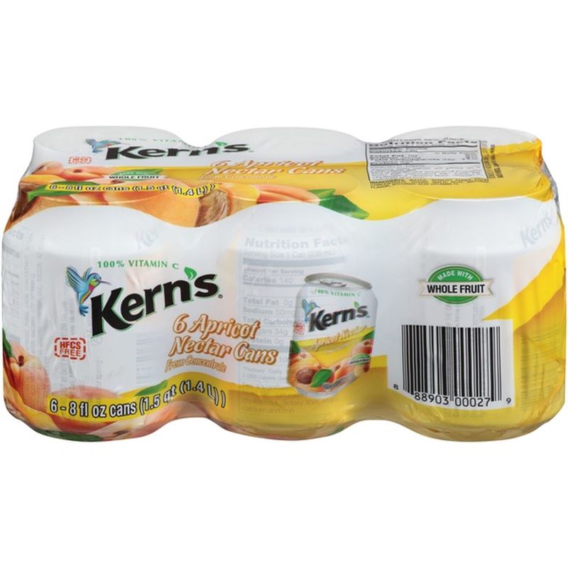 Kern's Kerns Apricot Nectar Fruit Juice Cans (8 fl oz) - Instacart