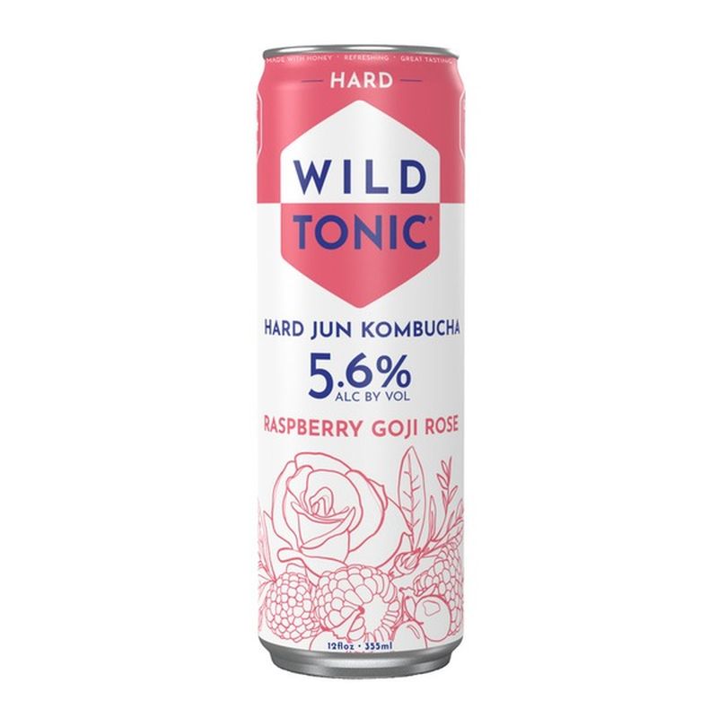 Wild Tonic Hard Jun Kombucha, Raspberry Goji Rose (12 oz) - Instacart