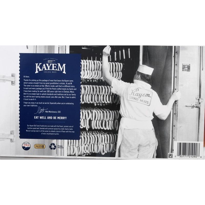 Kayem Frankfurters, Beef & Pork, Old Tyme, Natural Casing (80 oz ...