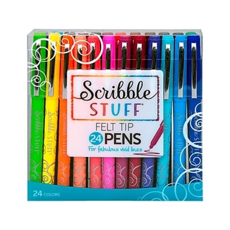 Scribble Stuff Pens, Felt Tip, 24 Colors (24 each) - Instacart