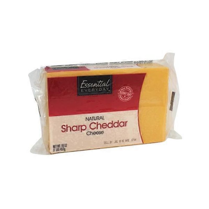 Essential Everyday Cheese, Sharp Cheddar (16 oz) - Instacart
