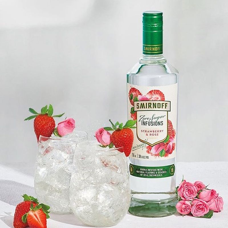 Smirnoff Zero Sugar Infusions Strawberry & Rose (750 ml) - Instacart