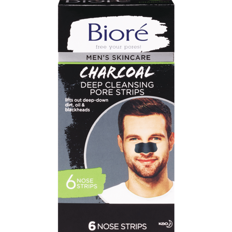 Bioré Charcoal Blackhead Remover Strips for Men (6 ct) - Instacart