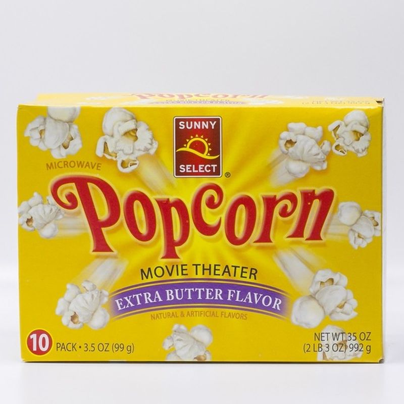 Sunny Select Popcorn, Microwave, Extra Butter Flavor, 10 Pack (3.3 oz ...