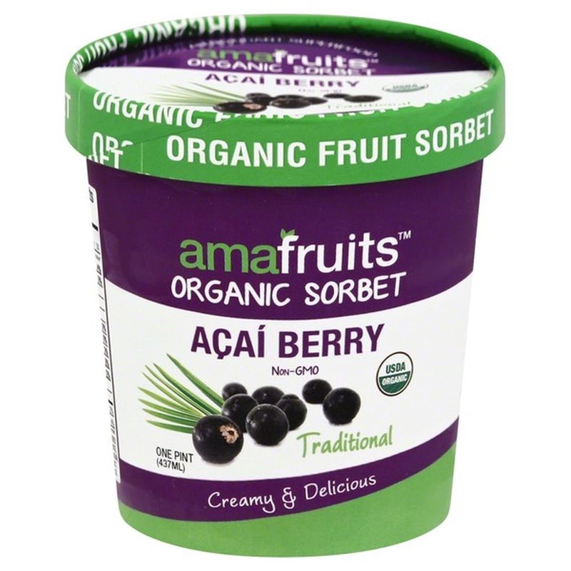 Amafruits Sorbet, Acai Berry, Organic, Tub (1 pt) - Instacart