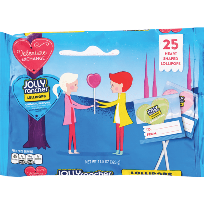 Jolly Ranchers Lollipops, Original Flavors, Heart Shaped, Valentine ...