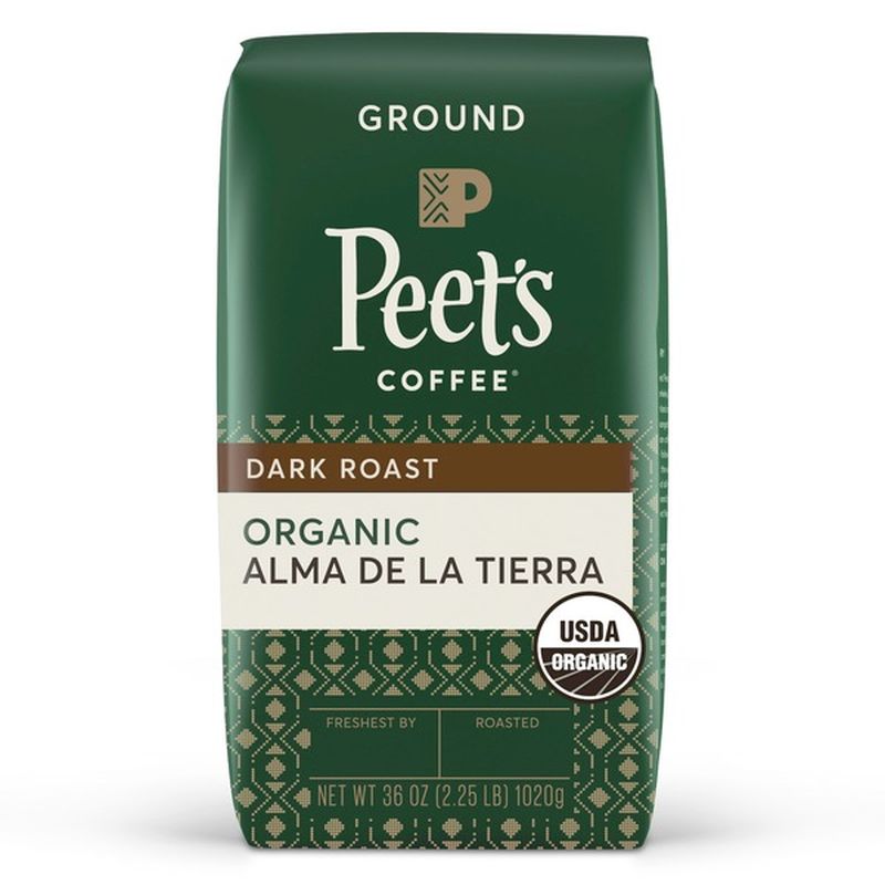 Peet's Coffee Organic Alma De La Tierra, Dark Roast Ground Coffee, Bag ...