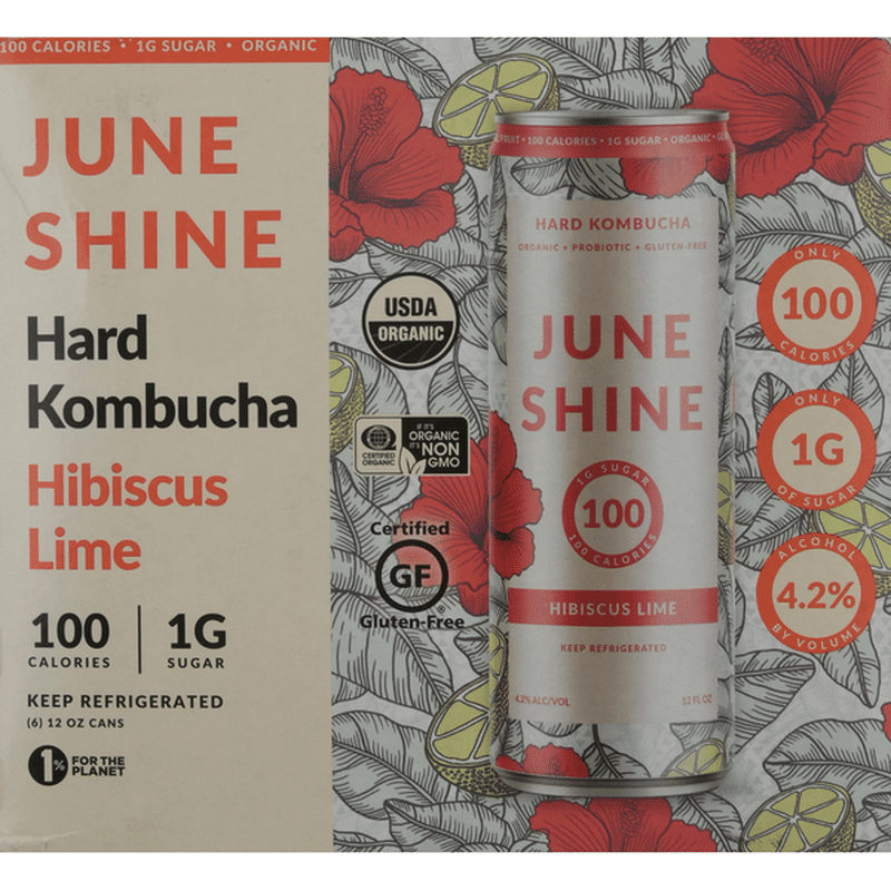 June Shine Hard Kombucha, Hibiscus Lime (12 fl oz) - Instacart
