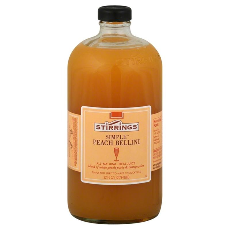 Stirrings Cocktail Mixer, Peach Bellini (32 oz) - Instacart