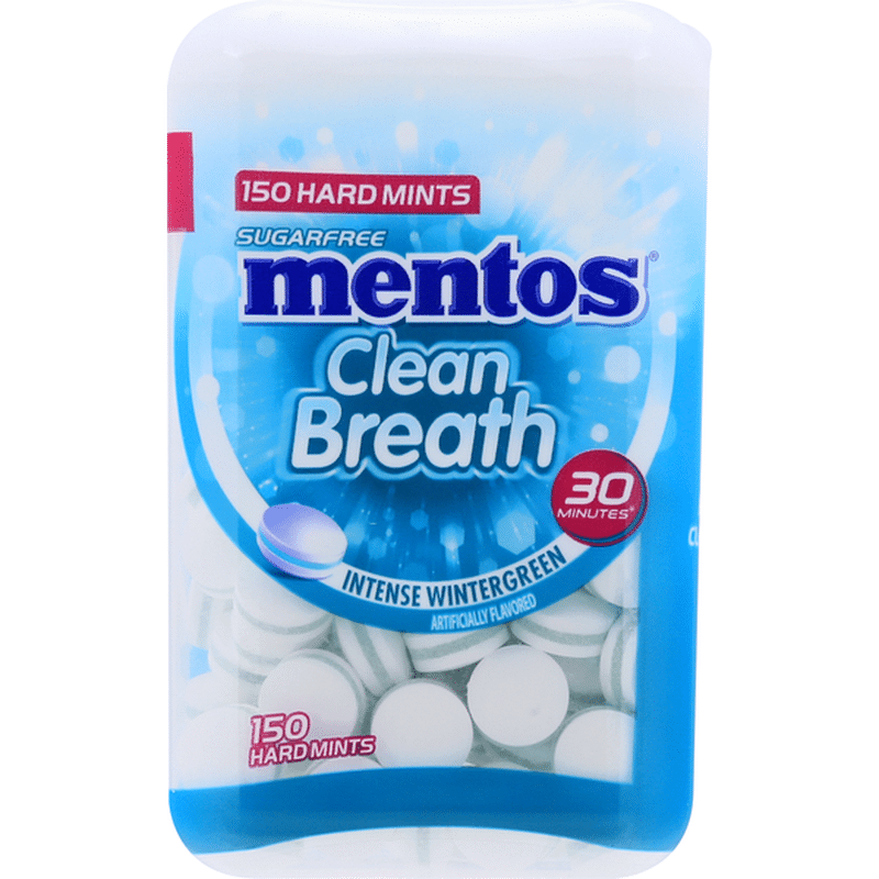 Mentos Hard Mints, Sugar Free, Clean Breath, Intense Wintergreen (150 ...